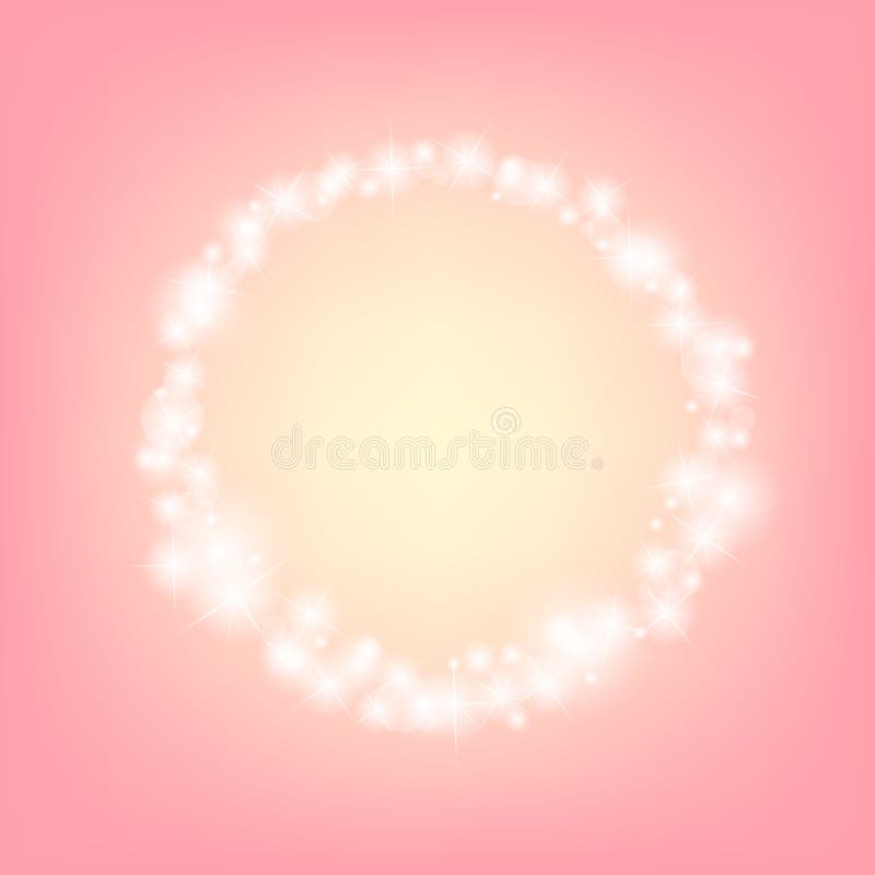 Pink Romantic Abstract Sparkling Circle Frame Background Stock Vector ...