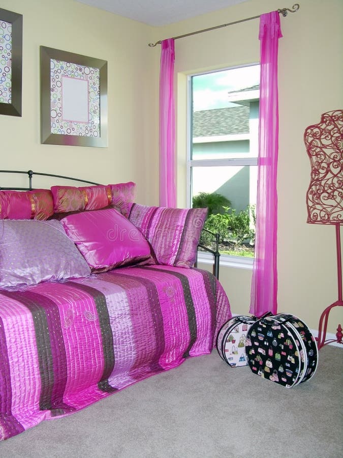 Pink room stock image. Image of interior, pillows, pink - 7396525