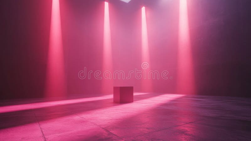 Pink Room Cube Spotlight Display Stage Stock Illustration ...