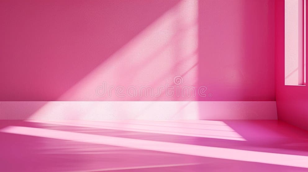 A Pink Room with a Window and a Wall. Generative AI Stock Illustration ...