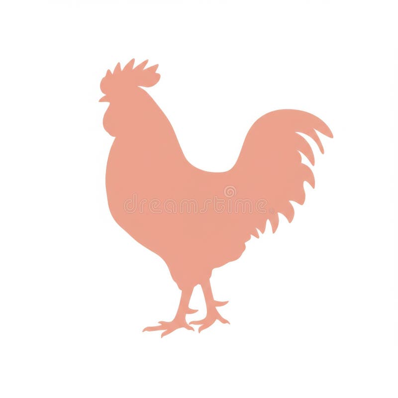 Pink Rooster Silhouette Illustration Stock Illustration - Illustration ...