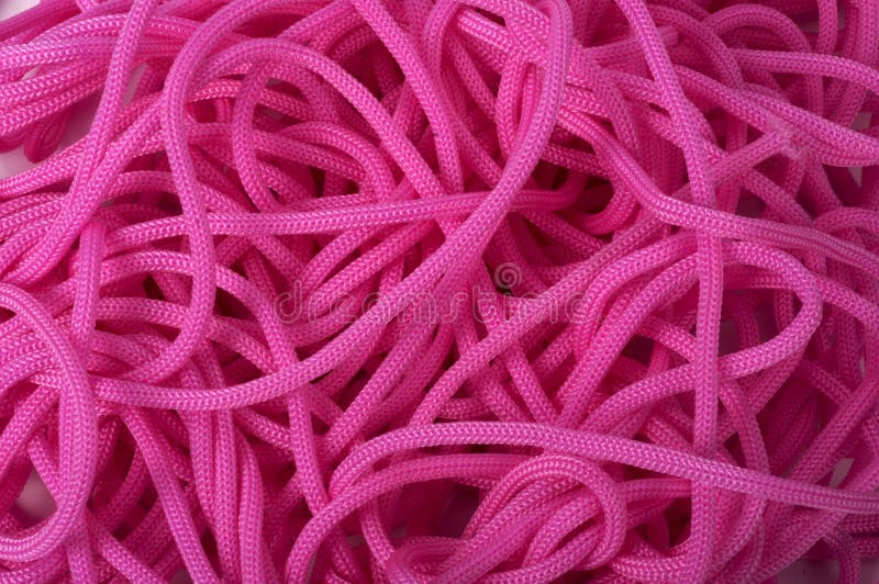 Pink Rope Bow Flower Form Isolated on White Stock Image - Image of ...