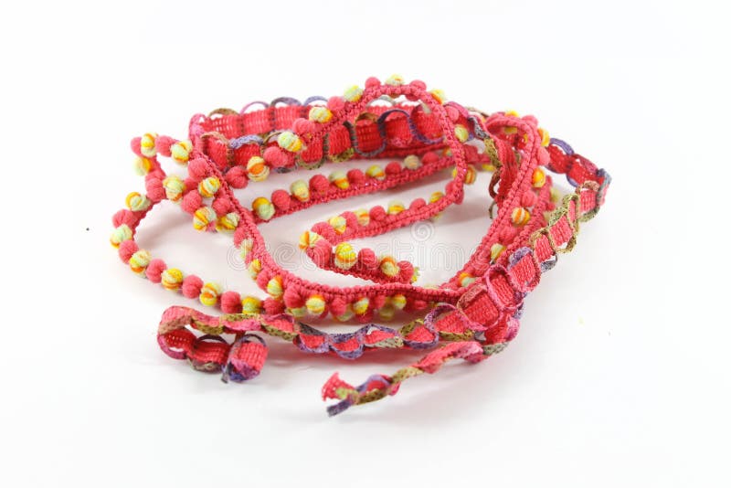 Pink Rope Bow Flower Form Isolated on White Stock Image - Image of ...