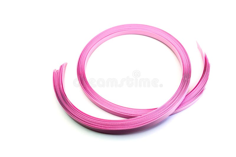 Pink Rope Bow Flower Form Isolated on White Stock Image - Image of ...