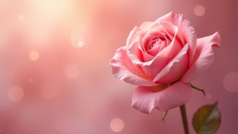 Pink Rose on a Background with Rays of Light Stock Photo - Image of ...