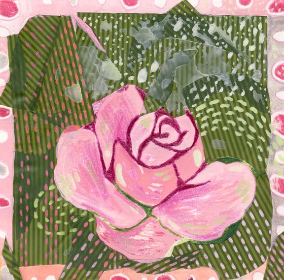 Pink Rose Collage stock illustration. Illustration of collage - 5370263