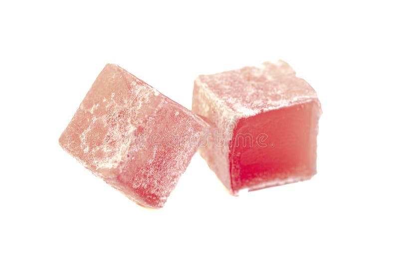Pink Rose Flavored Turkish Delight on a White Background Stock Image ...