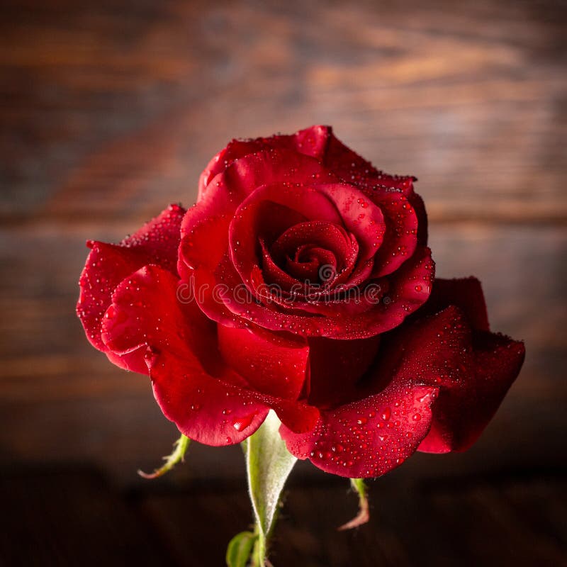 Pink Rose Flower, Close-up, Macro, Background Low Key Stock Image ...