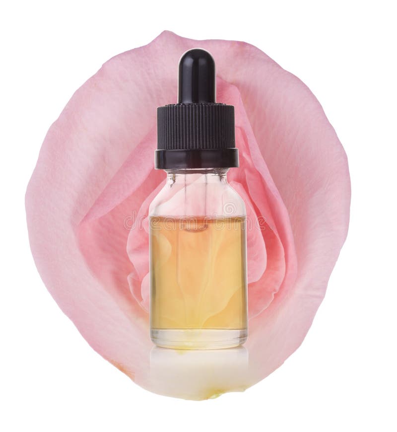 Pink Rose Flower Petals and Essential Oil. Stock Image - Image of ...