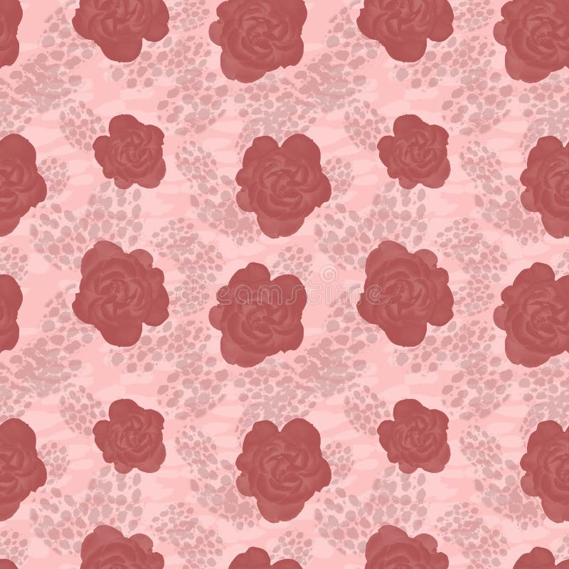 Pink Rose Flower Repeated Pattern, Wallpaper, Background, Fabric ...