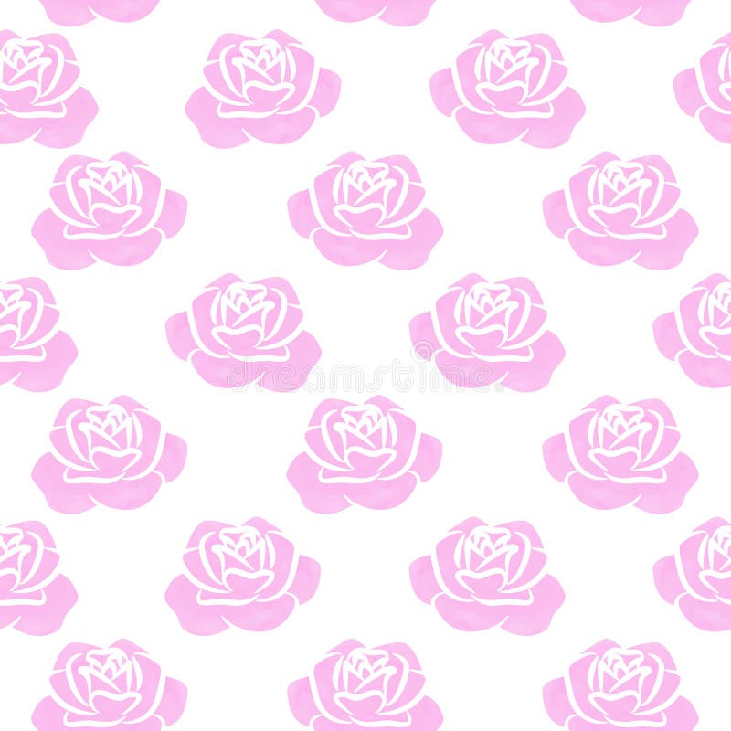 Pink Rose Flower Seamless Pattern Stock Vector - Illustration of ...