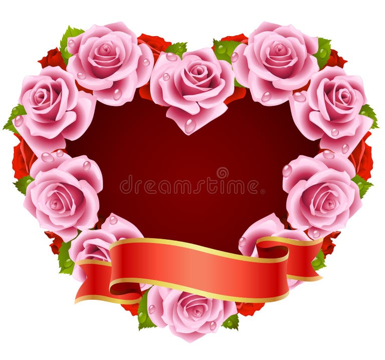 Pink Rose Shape Heart Stock Illustrations – 17,345 Pink Rose Shape ...