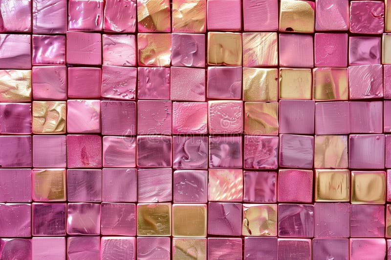 Pink Rose Gold Square Mosaic Tiles Ai Photo Stock Illustration ...