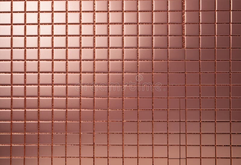 Pink Rose Gold Square Mosaic Tiles for Texture Background Stock ...