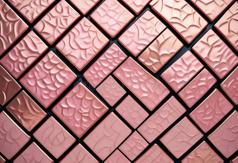 Pink Rose Gold Square Mosaic Tiles for Texture Background Stock ...