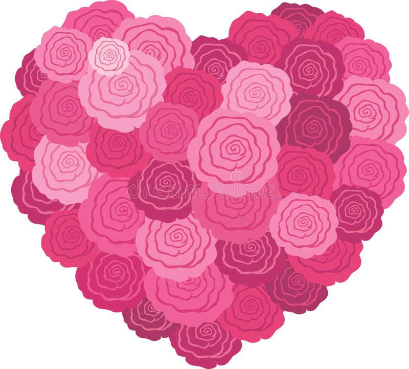 Pink rose heart stock vector. Illustration of abstract - 10558320
