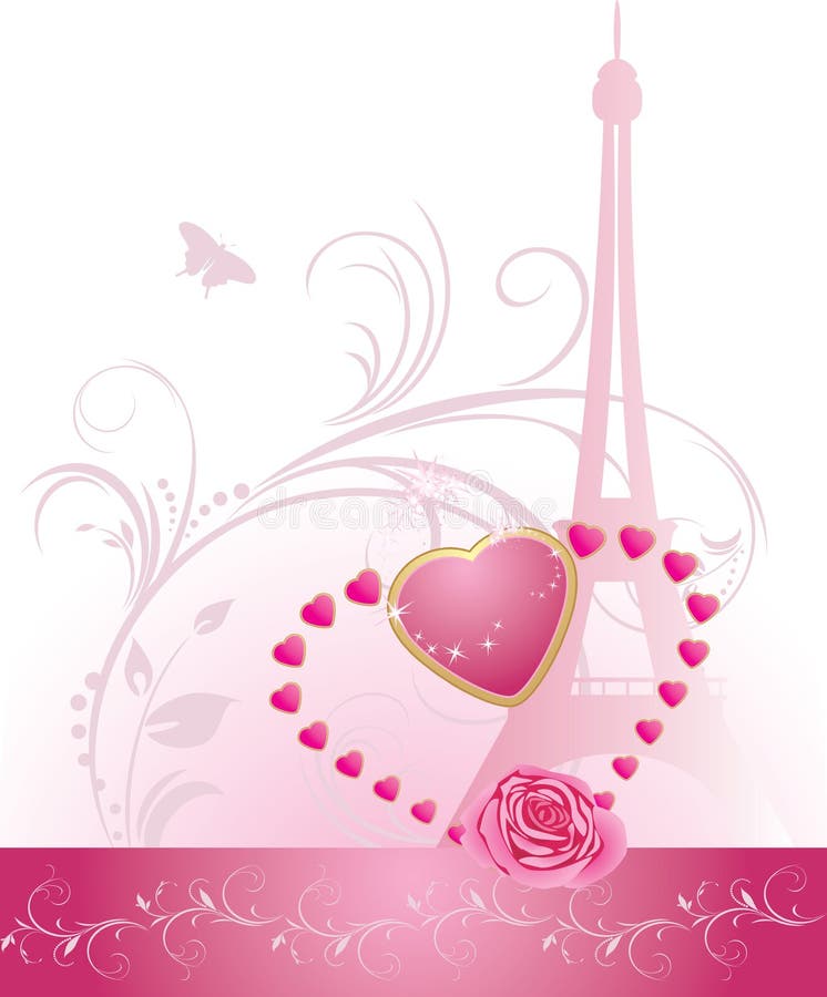 Eiffel Tower Drawing Pink 3d