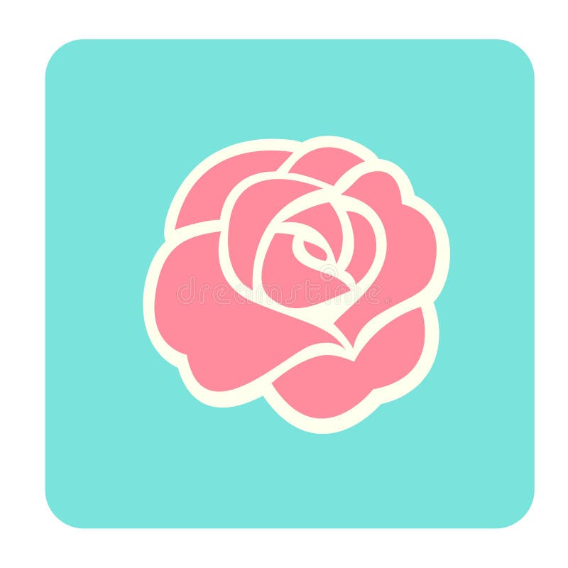 Rose Flat Icon stock vector. Illustration of roses, greeting - 124658441