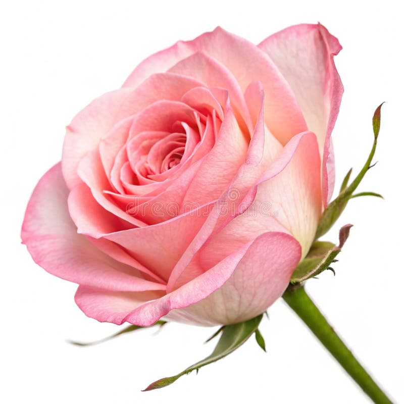 Pink Rose Isolated on White Background Stock Illustration ...
