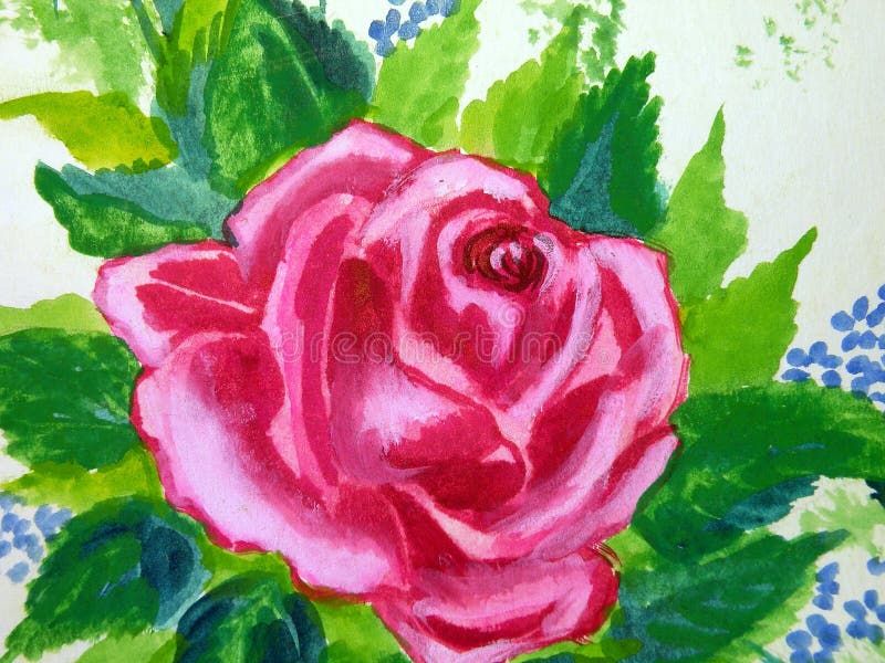 Painted rose stock illustration. Illustration of view - 29756909