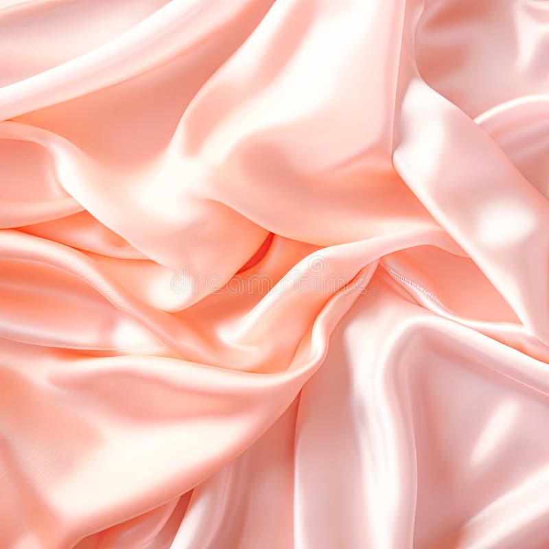 Pink Rose Peach White Silk Satin. Creases in Fabric Stock Image - Image ...