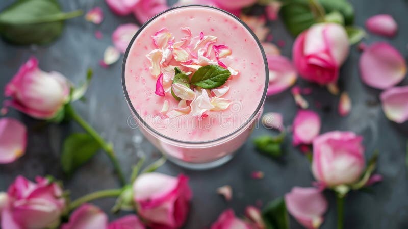 Pink Rose Petal Smoothie Dark Background Stock Photos - Free & Royalty ...