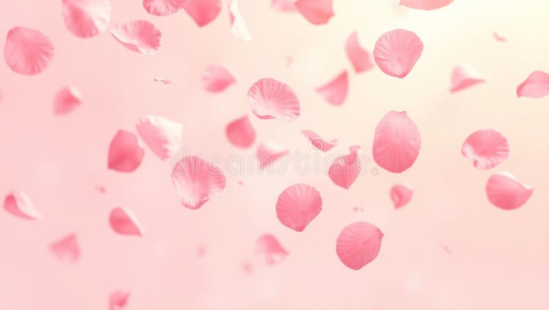 Pink Rose Petals Falling on Pink Background Stock Photo - Image of ...