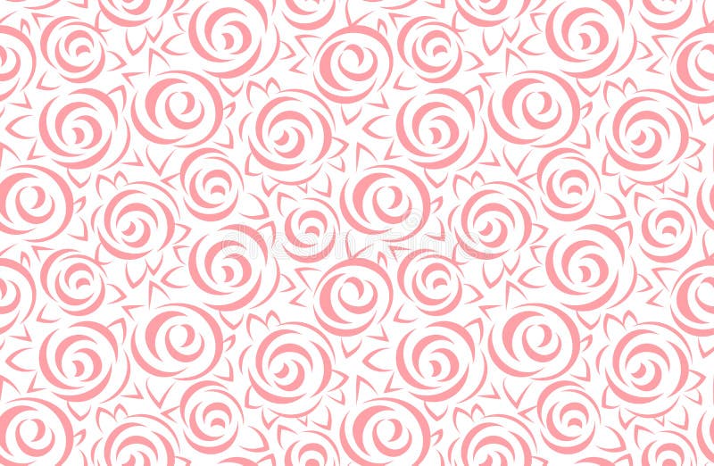 Pink Rose Seamless Pattern. Simple Pink Vector Illustration Stock ...