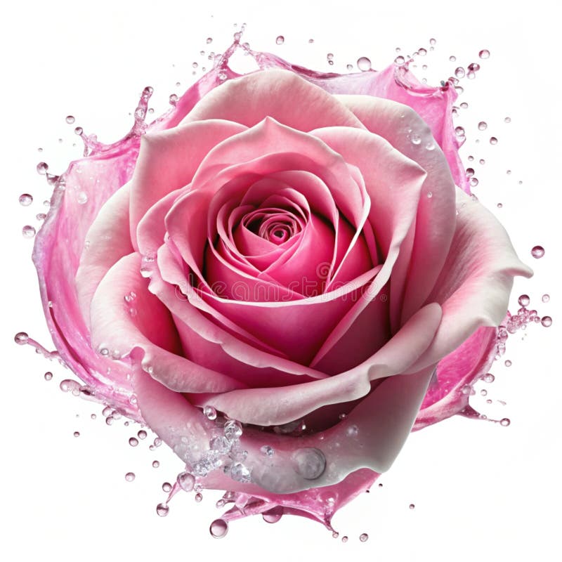 Pink rose splash stock illustration. Illustration of freshness - 362349349