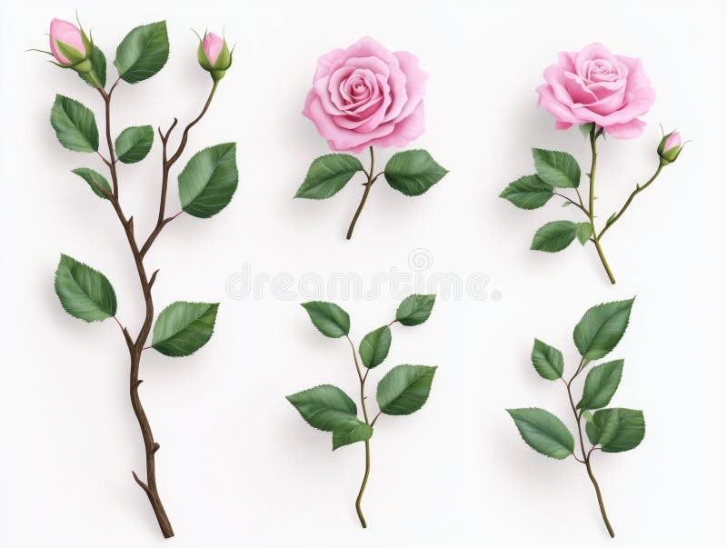 Pink Rose Stems stock photo. Image of pink, branch, vase - 358829118