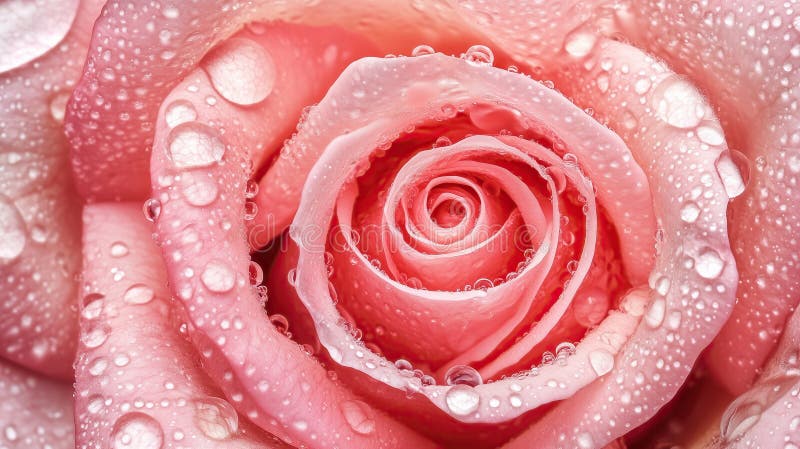 Pink rose with water drops stock image. Image of softness - 332535483
