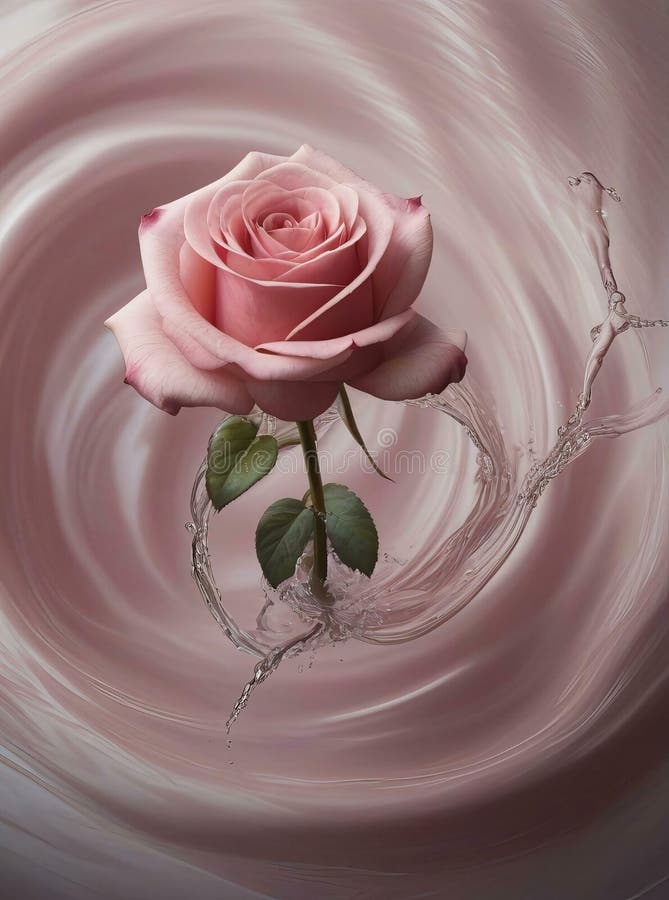 Pink Rose with Water Drops on White Pink Rose on a White Background ...