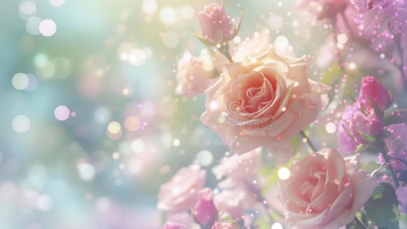 Pink Roses Roses Pink Roses Background Stock Illustration ...