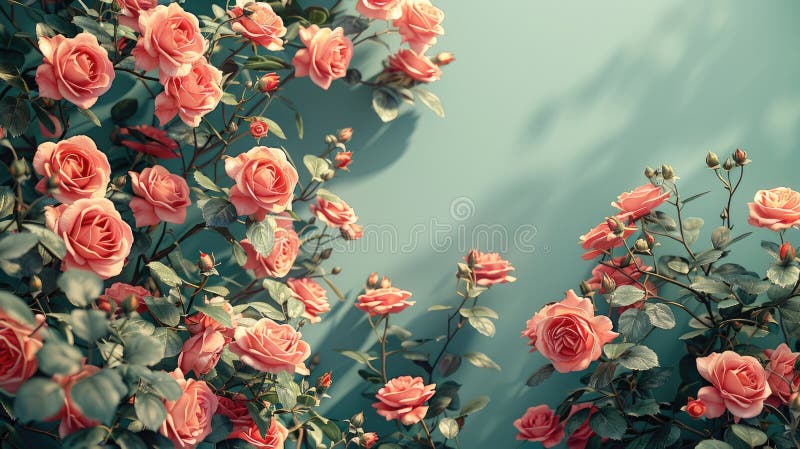 Pink Roses on Background, Ideal for Romantic Themes. Stock Image ...