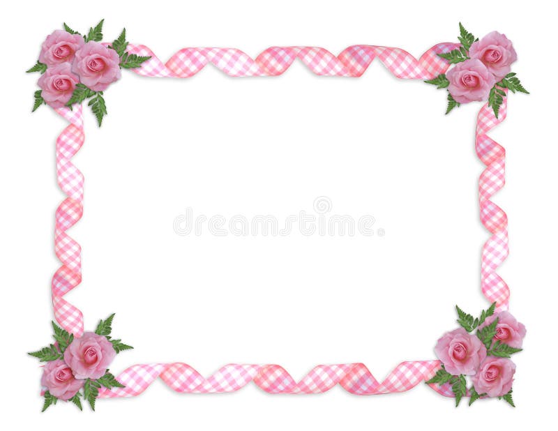 Pink roses border stock illustration. Illustration of wedding - 13756242