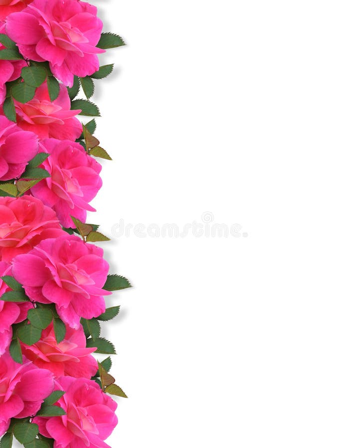 Pink Roses Border Invitation Stock Illustration - Illustration of ...
