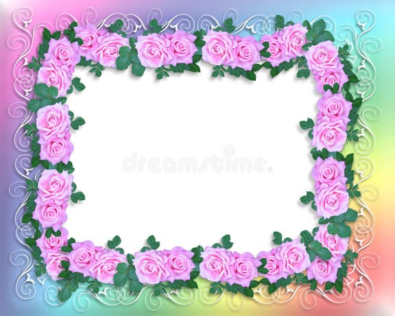 Pink Roses Border Invitation Stock Illustrations – 17,795 Pink Roses ...