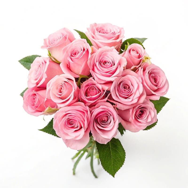 Pink Roses Bouquet Isolated on Transparent Background Stock ...