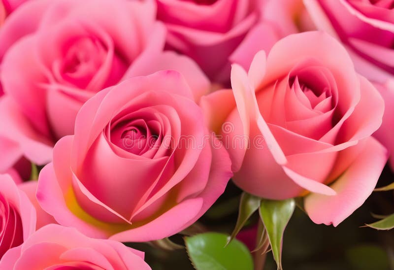 Pink Roses Close Up. Background Stock Illustration - Illustration of ...