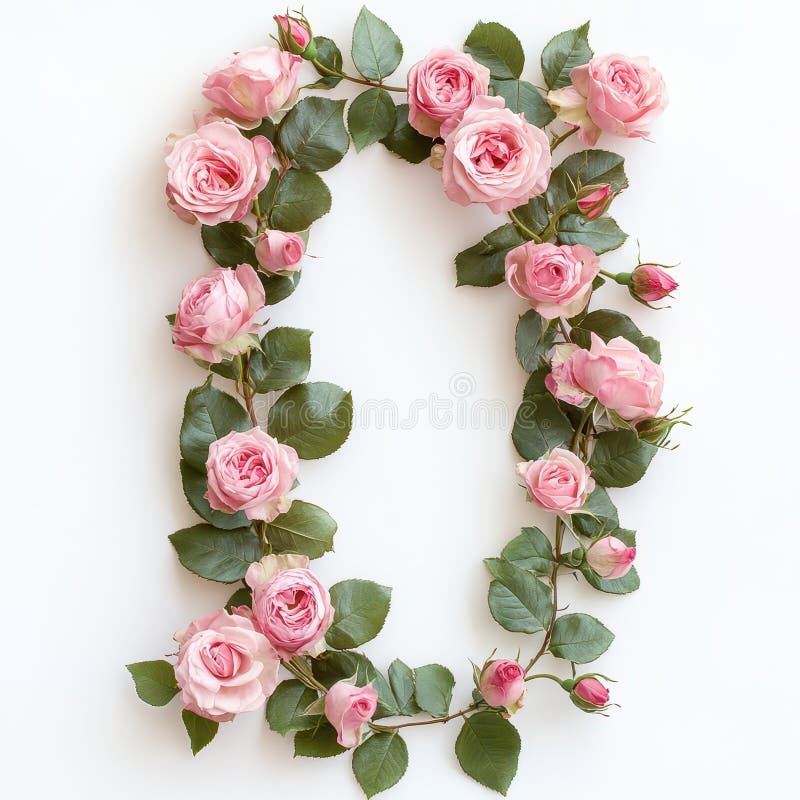 Pink Roses Frame Elegant Floral Design Romantic Background Stock ...