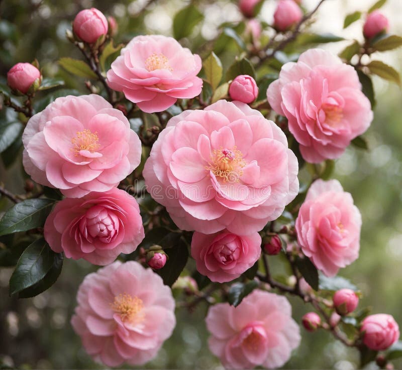 Pink Roses in a Garden Roses Pink Roses Background Stock Illustration ...