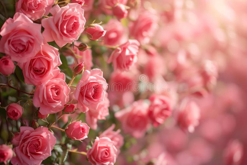 Pink Roses in Garden Roses Pink Roses Background Stock Illustration ...