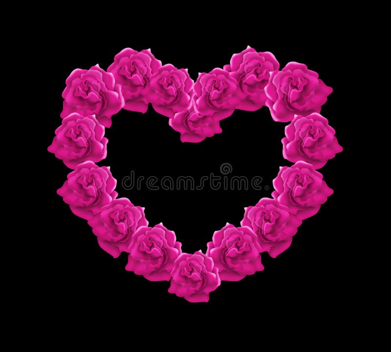 Pink Roses Heart Illustration Stock Photo - Illustration of freshness ...