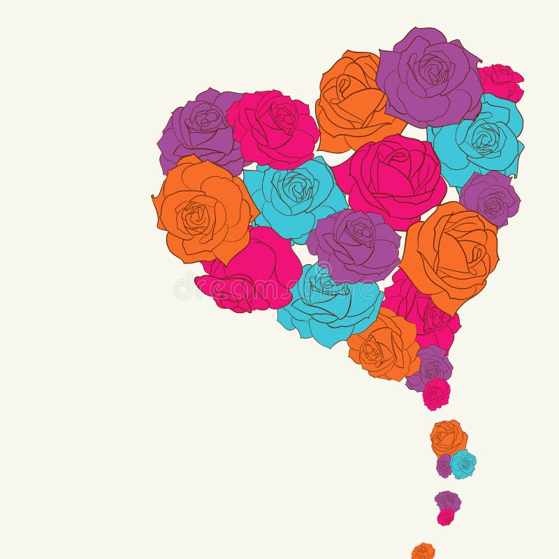 Pink roses heart shape. stock vector. Illustration of love - 31974796