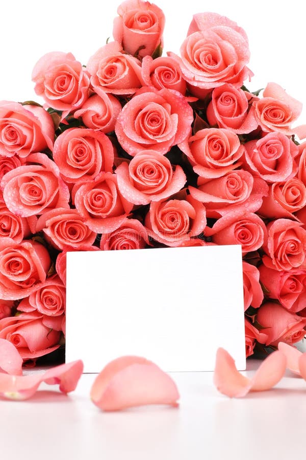 Roses And Note Card For Mother S Day Stock Photo - Image of receiving ...
