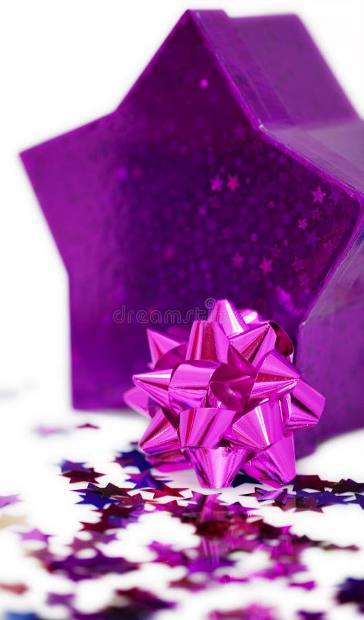 Pink Rosette and Star Shaped Box Stock Image - Image of elegant ...