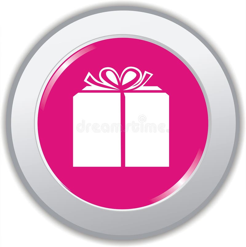 Button with a gift on it stock illustration. Illustration of holiday ...