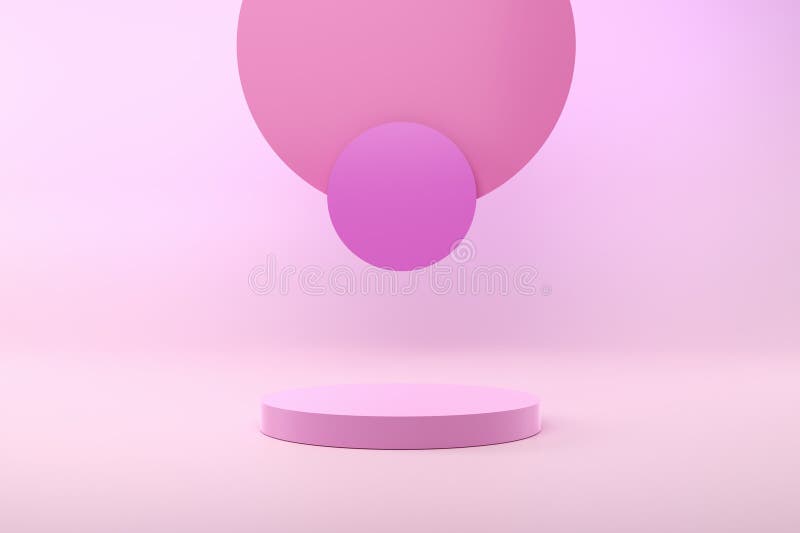 Pink Round, Circle or Cylinder Shape Stage or Podium Template for ...