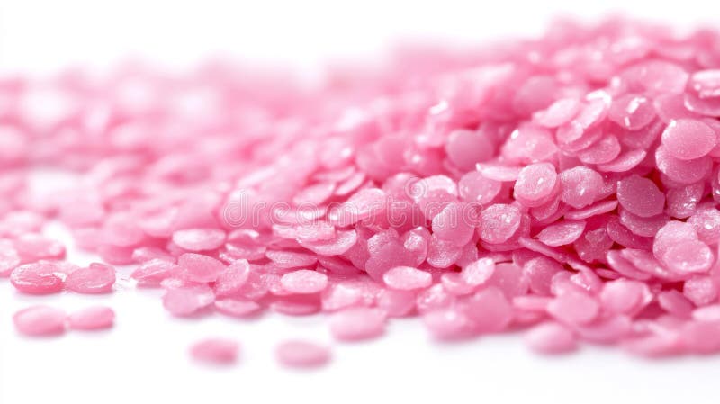 Pink Round Granules Scattered on White Background Stock Illustration ...