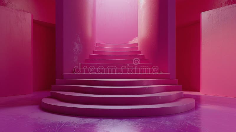 Pink Round Object on Pink Background Stock Image - Image of generative ...